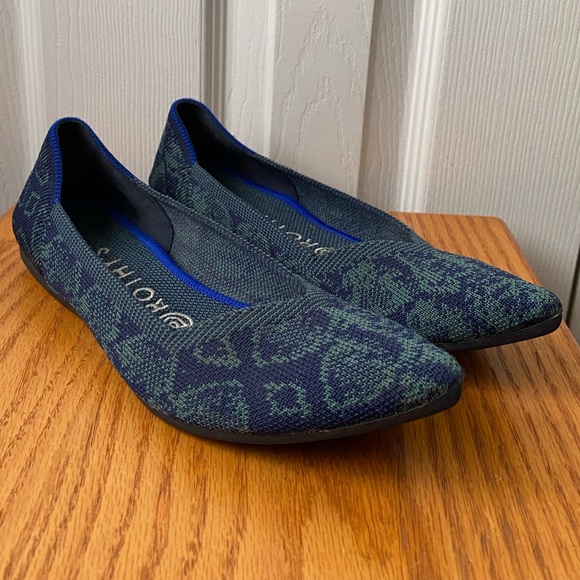 Rothy's | Shoes | Rare Retired Rothys The Point Emerald Blue Snake ...